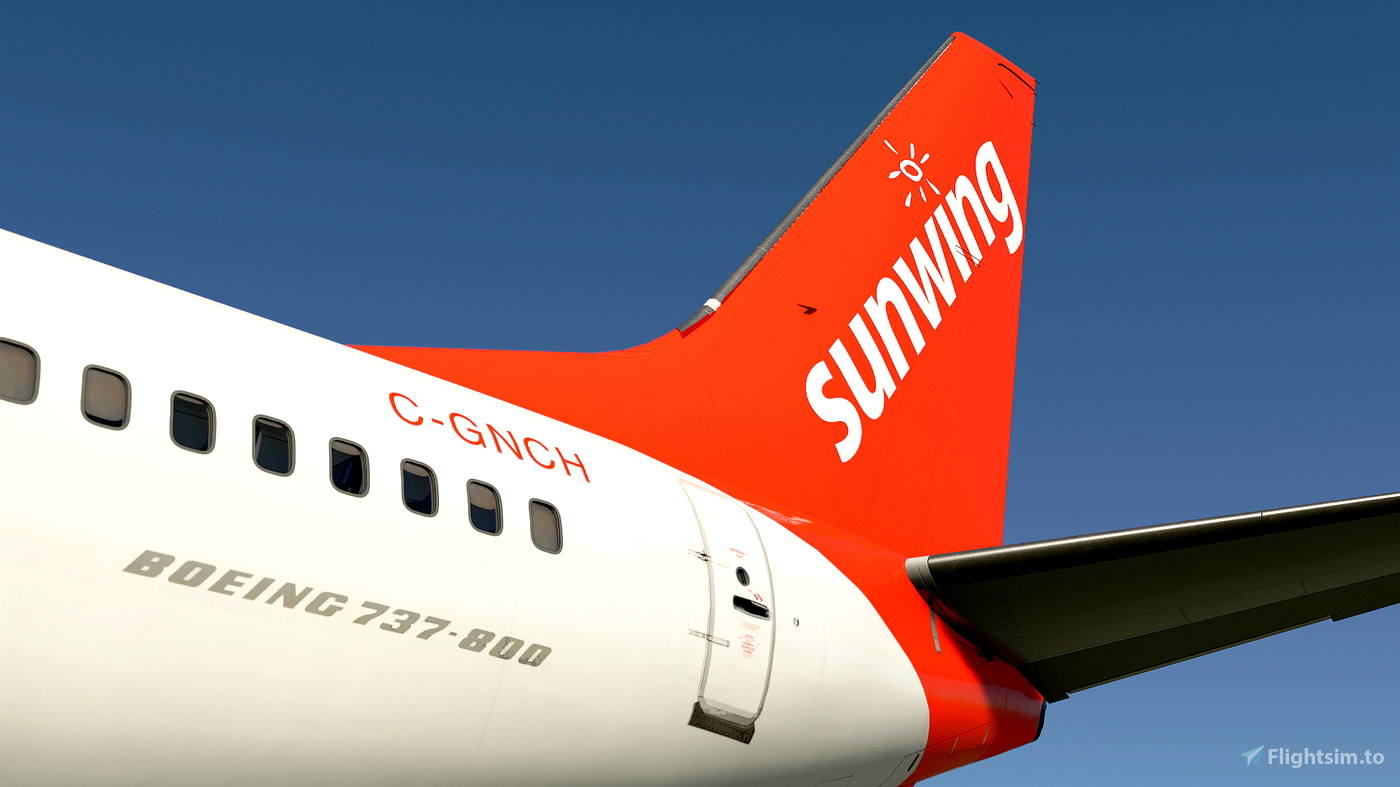 PMDG B737-800SSW - Sunwing C-GNCH (OPB TUI Sticker) for Microsoft Flight Simulator | MSFS