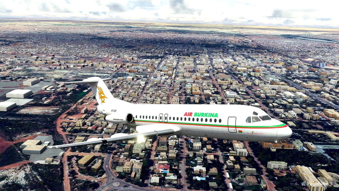 Air Burkina Fokker F28 Mk 4000 XT-FZP 2004 for Microsoft Flight Simulator | MSFS