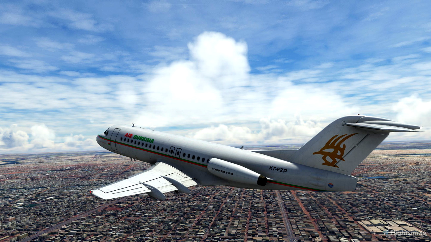 Air Burkina Fokker F28 Mk 4000 XT-FZP 2004 for Microsoft Flight Simulator | MSFS