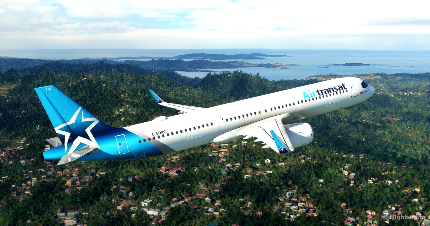 Air Transat "2017 livery" "C-GOKC" LatinVFR A321 Neo LR pratt and whitney for Microsoft Flight ...