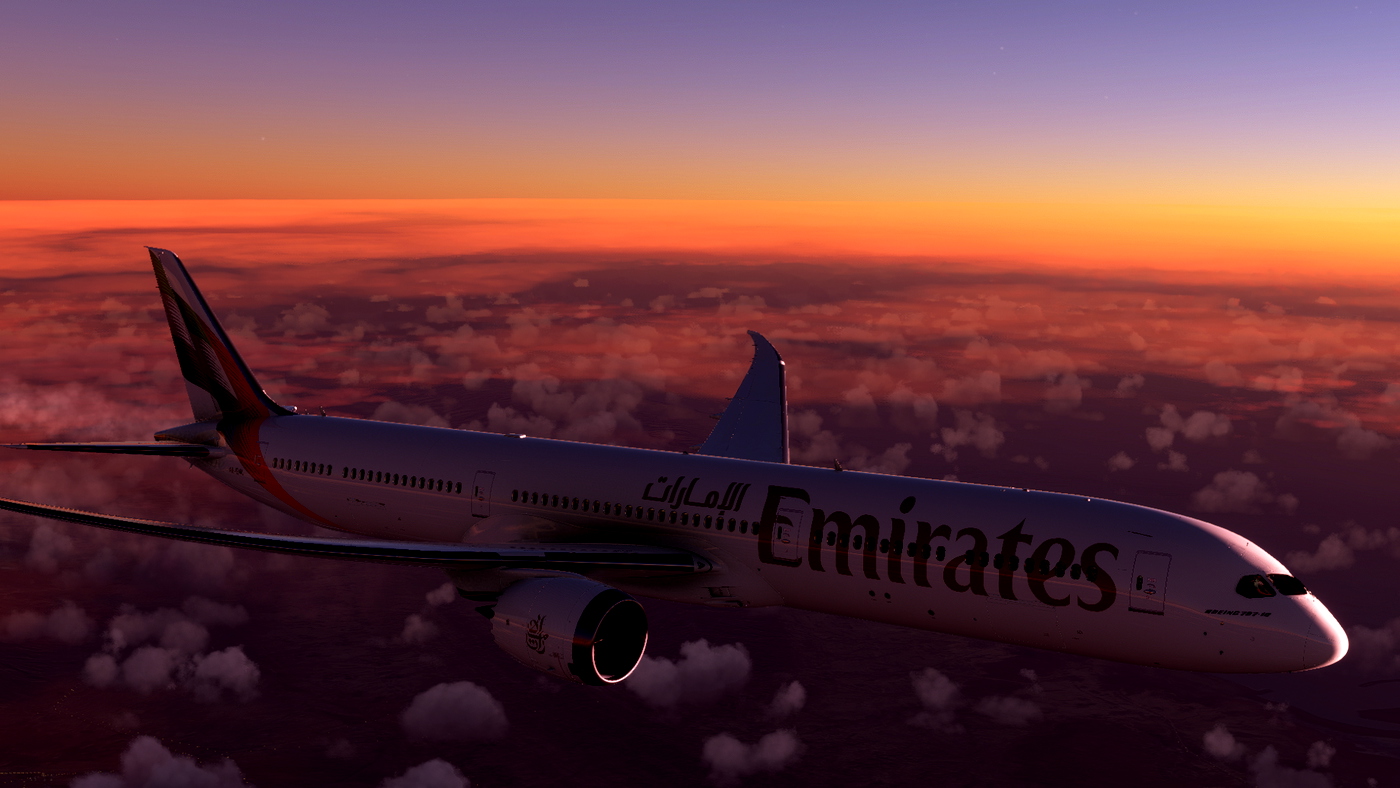 Asobo Boeing 787-10 Emirates New Livery 8K 对于 Microsoft Flight ...