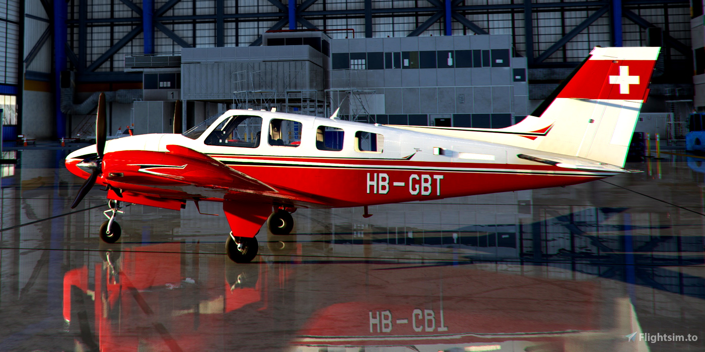 Beech Baron G58 HB-GBT also with analog Cockpit for Microsoft Flight ...