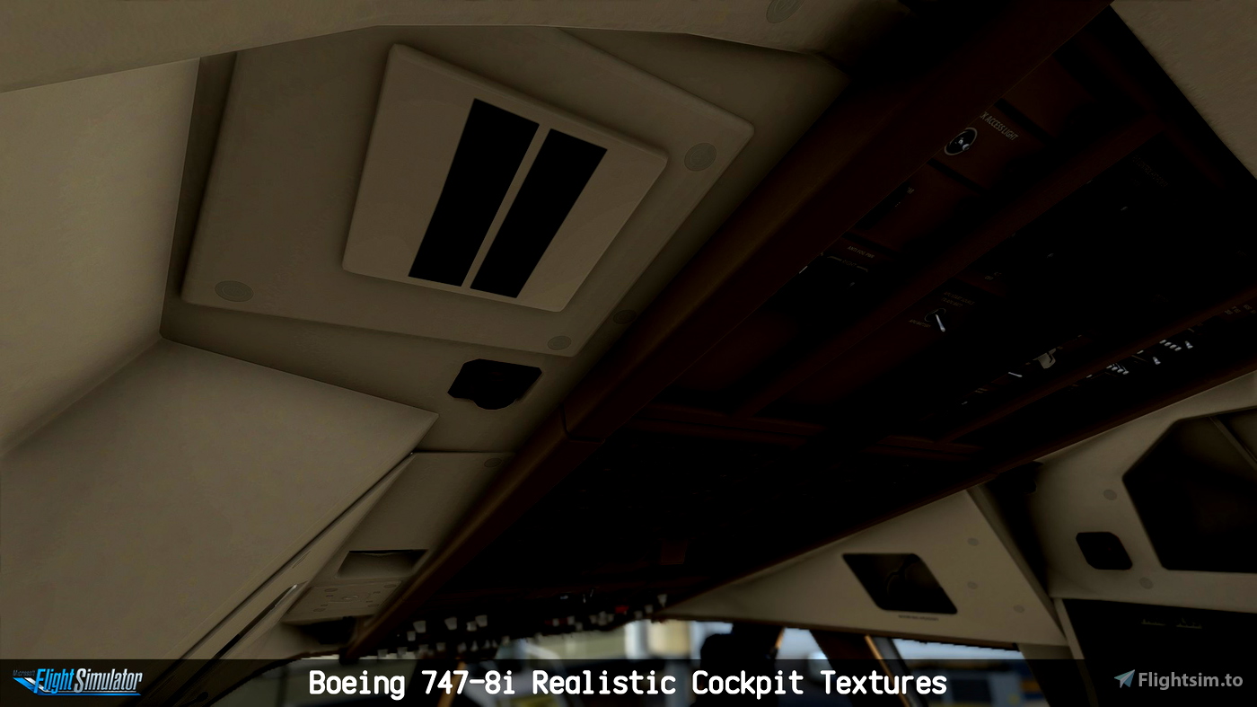 Boeing 747-8i Realistic Cockpit Textures for Microsoft Flight Simulator ...