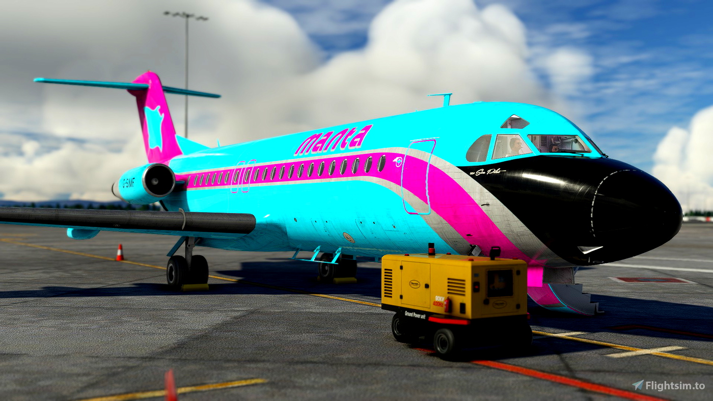 Fokker F28-4000 G-SIMF Manta Airlines 1970s Retro A320 Sim Pilot for ...