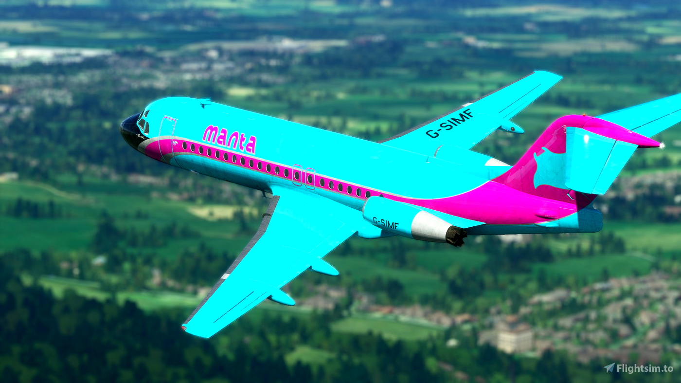 Fokker F28-4000 G-SIMF Manta Airlines 1970s Retro A320 Sim Pilot for ...