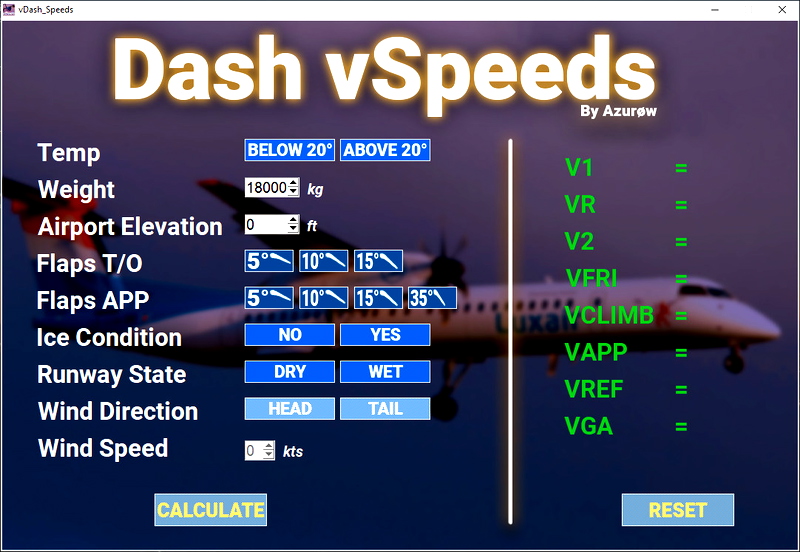 Dash vSpeeds Tool for MJC8 Q400 for Microsoft Flight Simulator | MSFS