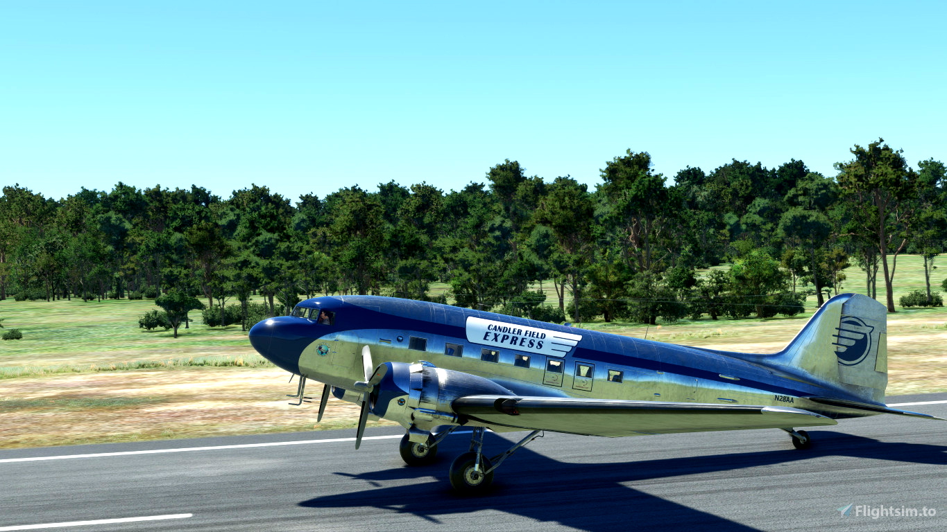 Douglas DC-3 N28AA Candler Field Express for Microsoft Flight Simulator ...