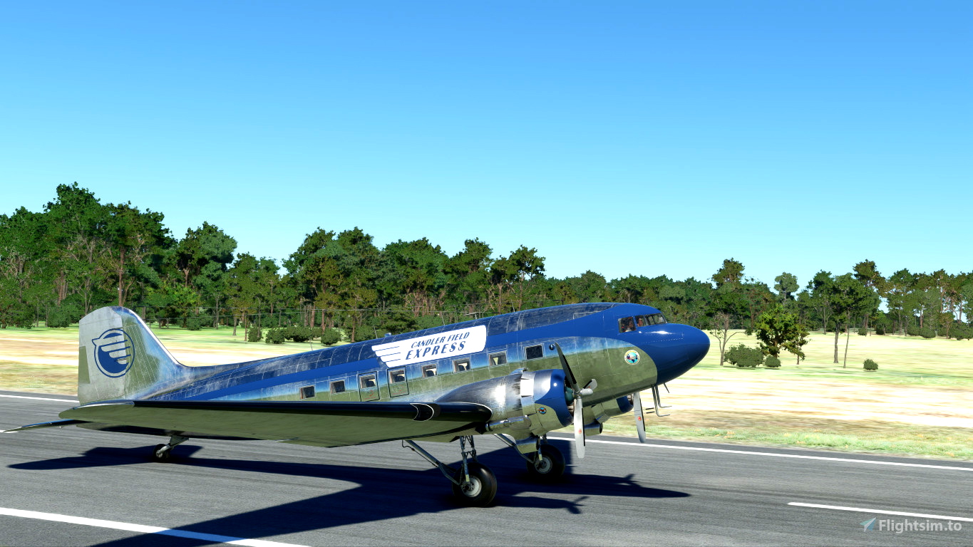 Douglas DC-3 N28AA Candler Field Express for Microsoft Flight Simulator ...