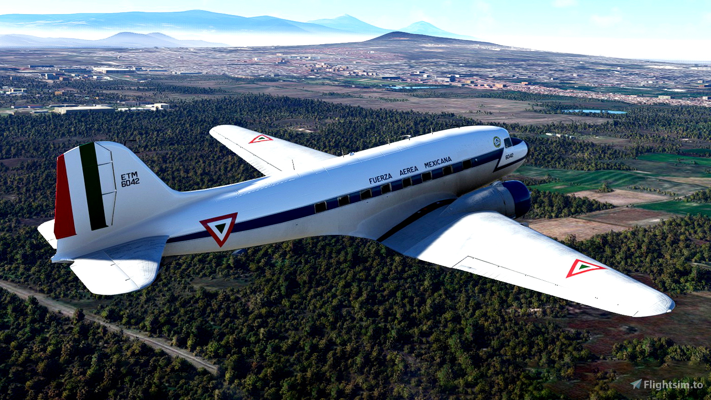 Douglas DC-3 Fuerza Aerea Mexicana ETM6042 for Microsoft Flight ...