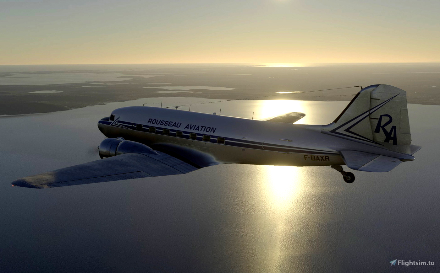 Douglas DC-3 Rousseau Aviation F-BAXR for Microsoft Flight Simulator | MSFS