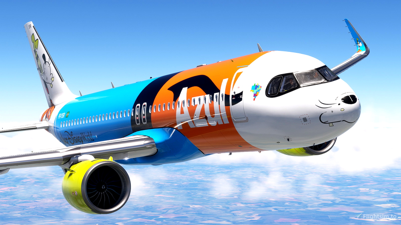 [A32NX] Fbw Azul Pateta nas nuvens - Disney - PR-YSR (8k) per Microsoft ...