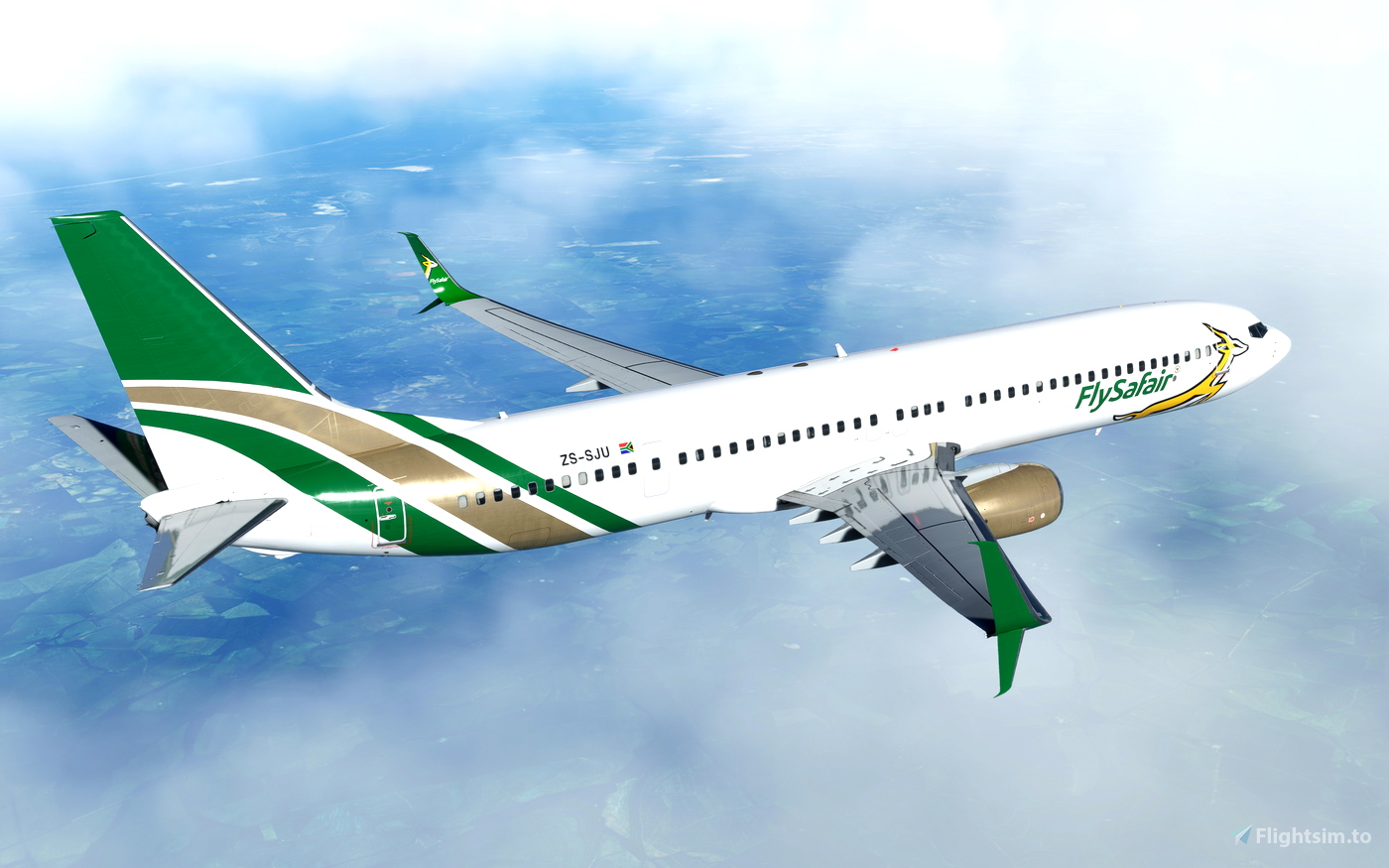 FlySafair Boeing 737-900ER PMDG SSW ZS-SJU Springboks Rugby World Cup ...