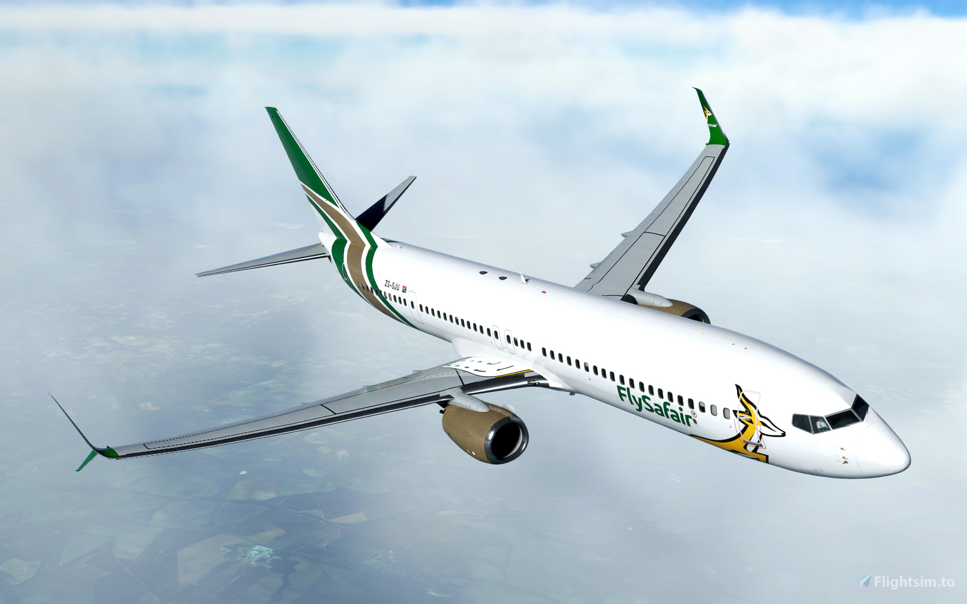 FlySafair Boeing 737-900ER PMDG SSW ZS-SJU Springboks Rugby World Cup ...