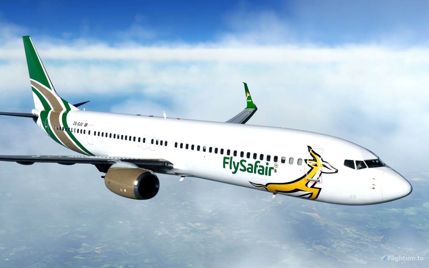 FlySafair Boeing 737-900ER PMDG SSW ZS-SJU Springboks Rugby World Cup ...