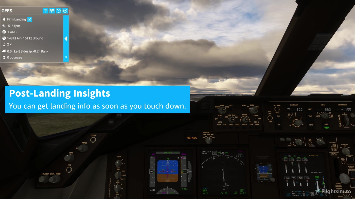 scelt - GEES 2.0 Landing Analysis for MSFS for Microsoft Flight Simulator | MSFS
