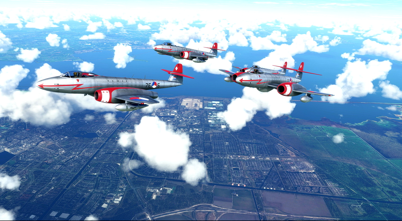 Gloster Meteor Mk.8 Dutch Air Force Ruiten Vier demo team для Microsoft ...