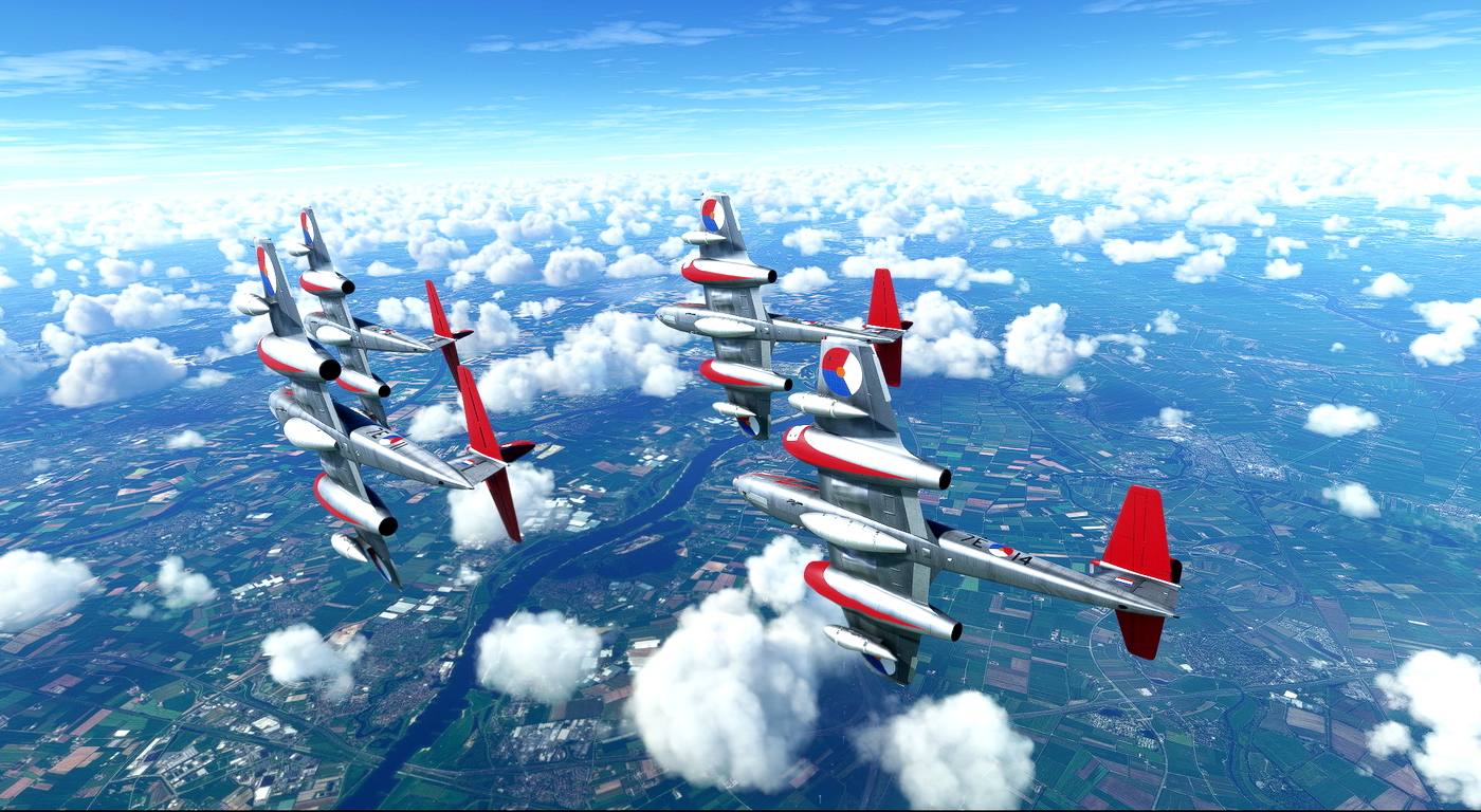 Gloster Meteor Mk.8 Dutch Air Force Ruiten Vier demo team для Microsoft ...