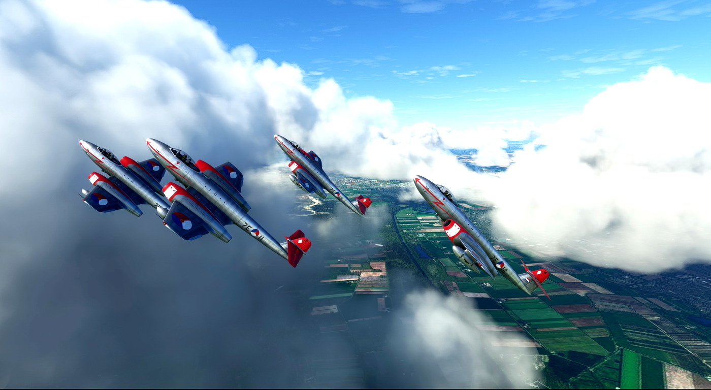 Gloster Meteor Mk.8 Dutch Air Force Ruiten Vier demo team для Microsoft ...