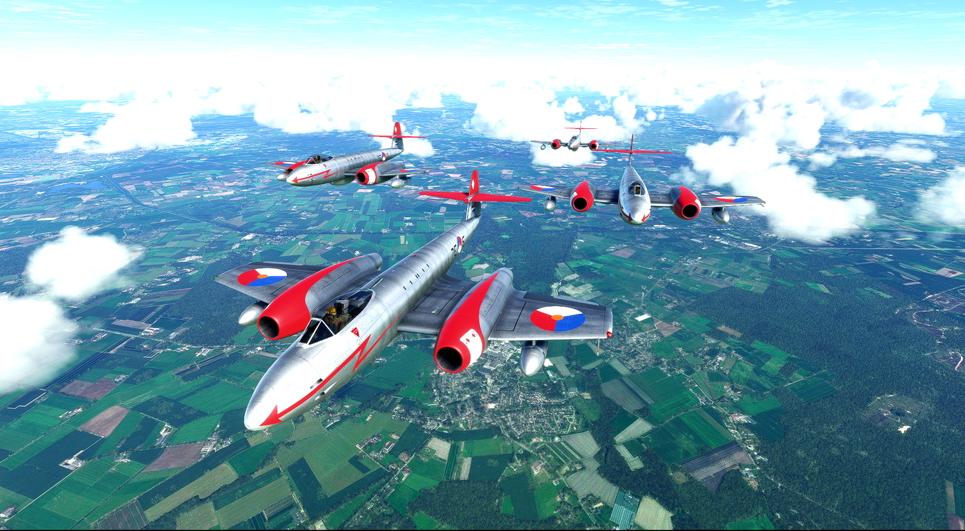 Gloster Meteor Mk.8 Dutch Air Force Ruiten Vier demo team для Microsoft ...