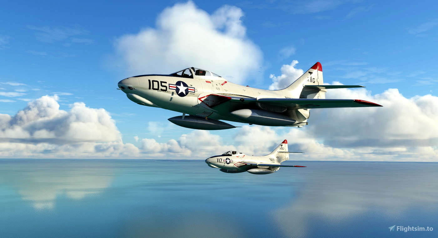 Grumman F9f Cougar Vf 94 105 And 117 For Microsoft Flight Simulator Msfs