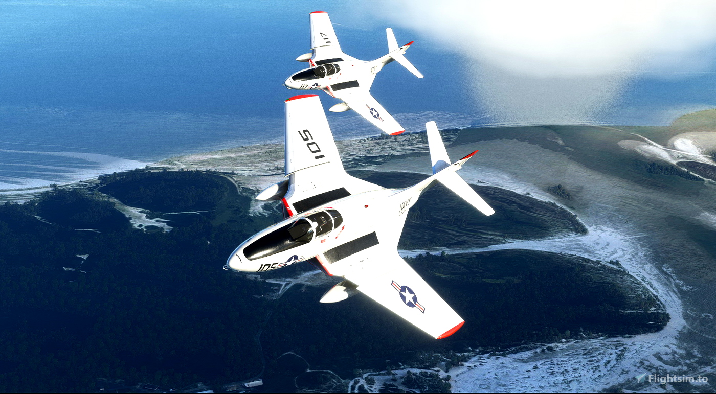 Grumman F9f Cougar Vf 94 105 And 117 For Microsoft Flight Simulator Msfs