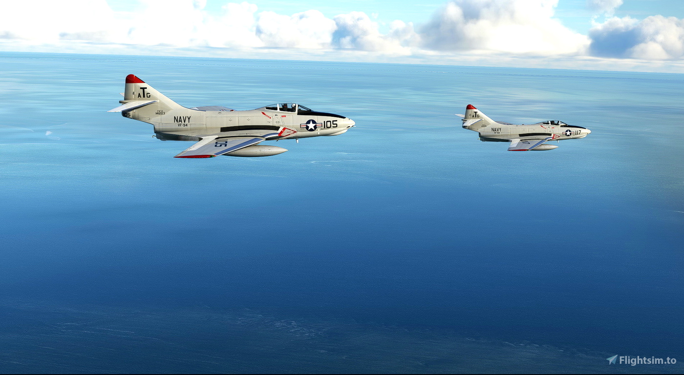 Grumman F9f Cougar Vf 94 105 And 117 For Microsoft Flight Simulator Msfs