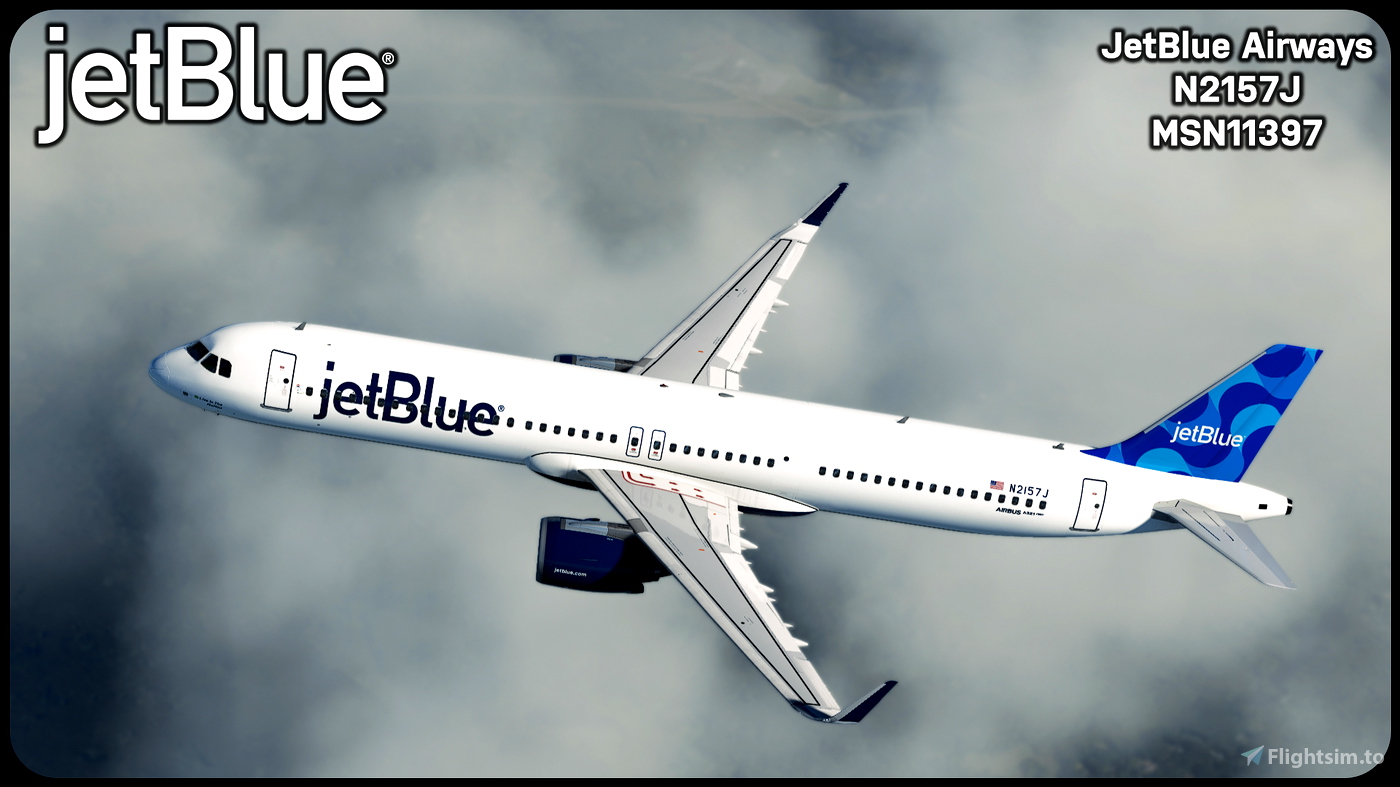 JetBlue A321NEO N2157J 'Ribbons' (8K) for Microsoft Flight Simulator | MSFS