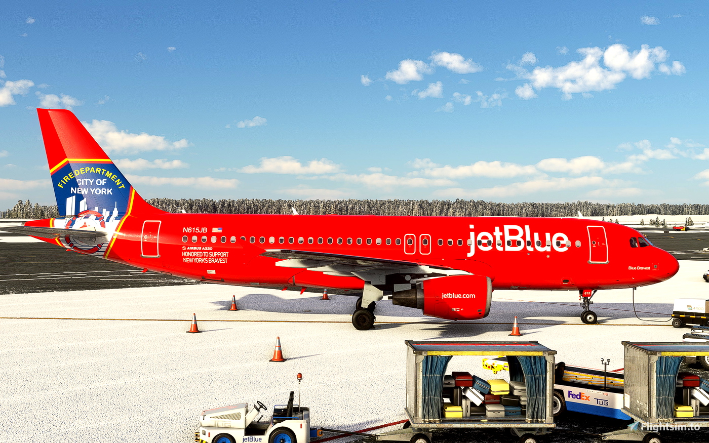 JetBlue "New York City Fire Department" w/cabin Fenixsim Airbus A320 ...