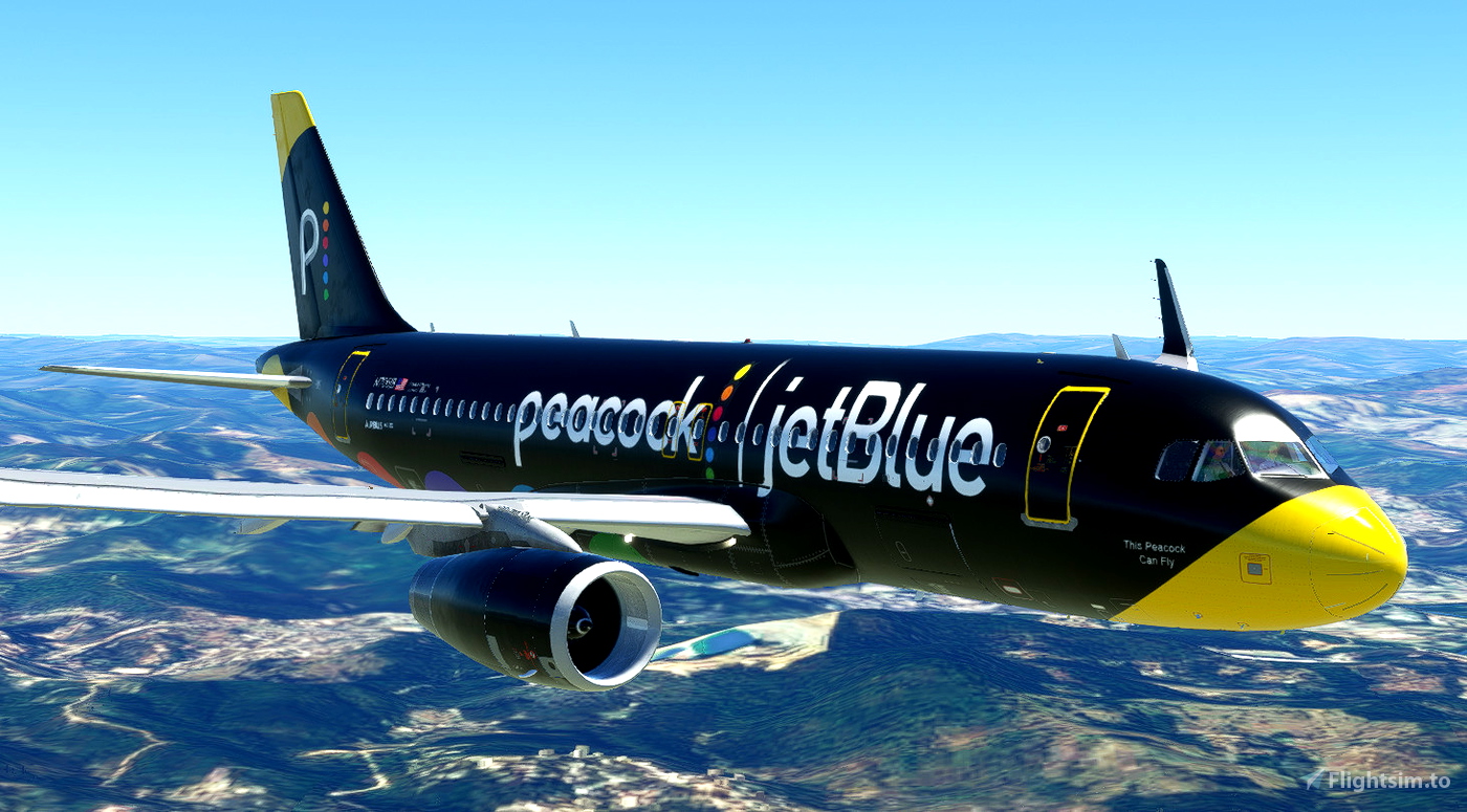 JETBLUE PEACOCK A320CEO 8K для Microsoft Flight Simulator | MSFS