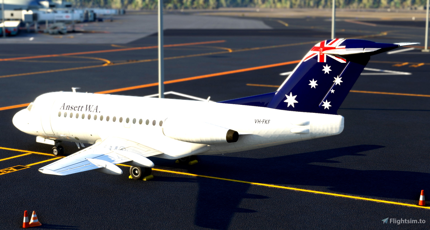 JF F28-1000 Ansett W.A. - VH-FKD [1992] for Microsoft Flight Simulator ...