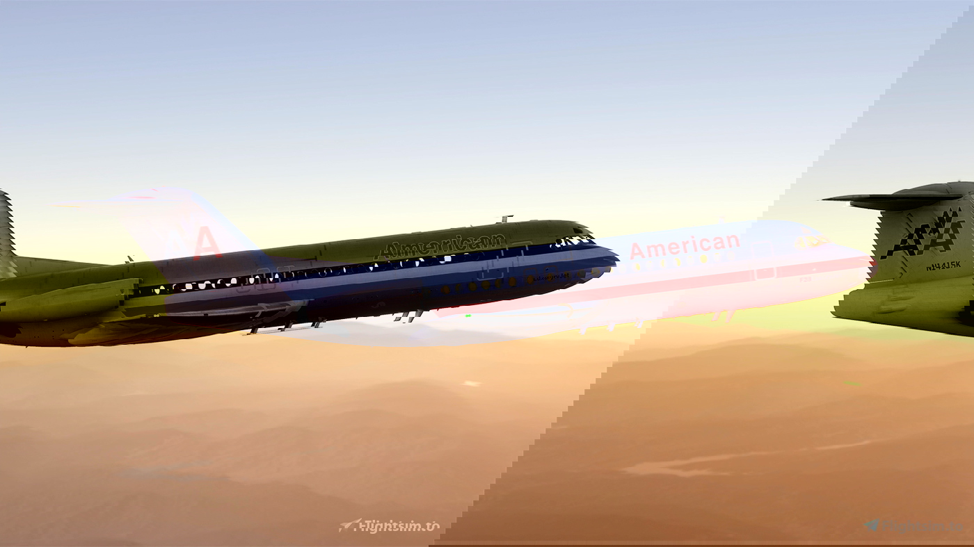 Just Flight Fokker F28 4000 | American Airlines | N1415K | Luxe Jet 8K ...