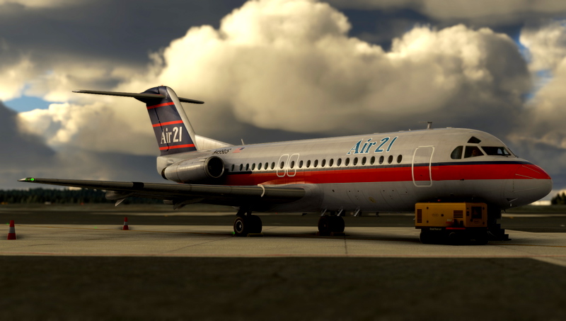 JustFlight Fokker 28 mk.4000 Air21 Airlines for Microsoft Flight Simulator | MSFS