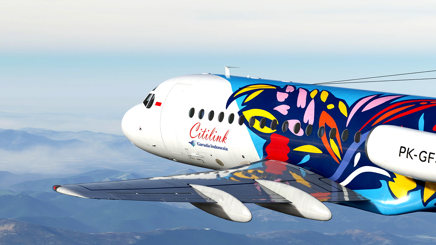 JustFlight Fokker F28-3000 Citilink | Garuda Indonesia (PK-GFS) for ...