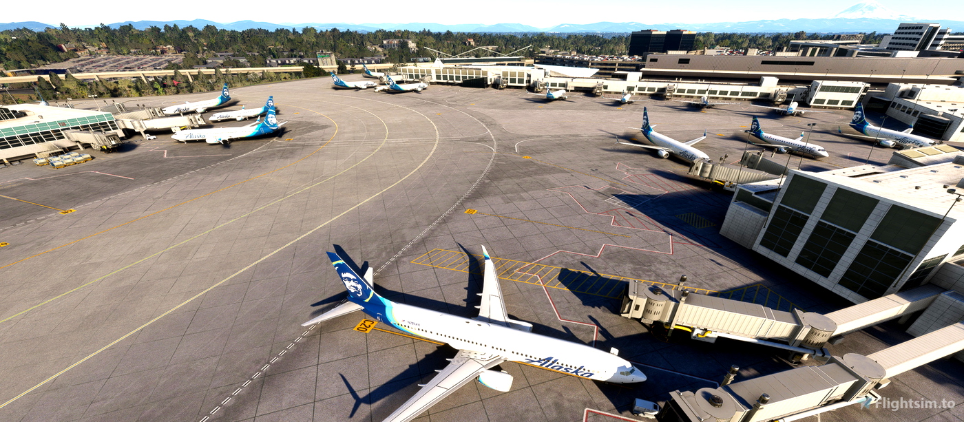 KSEA - BMWorld + AmSim modified ADE - Airline Gates のために Microsoft ...