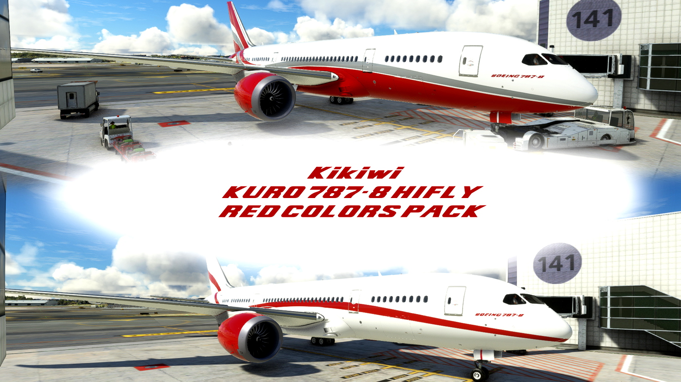 Kuro Boeing 787-8 HiFly Red Version 8K for Microsoft Flight Simulator ...