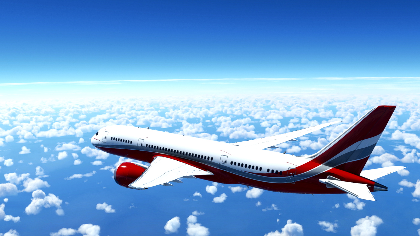 Kuro Boeing 787-8 HiFly Red Version 8K for Microsoft Flight Simulator ...