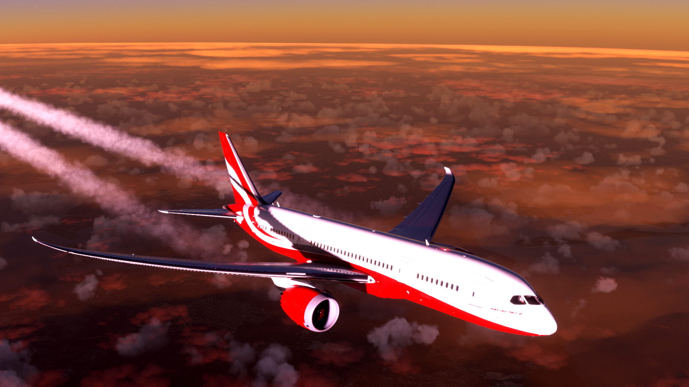 Kuro Boeing 787-8 HiFly Red Version 8K for Microsoft Flight Simulator ...