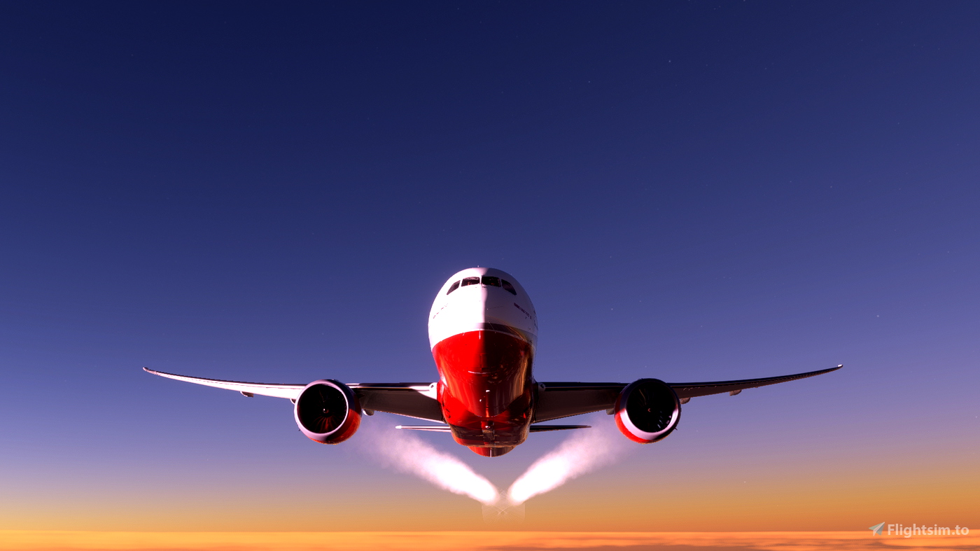 Kuro Boeing 787-8 HiFly Red Version 8K for Microsoft Flight Simulator ...