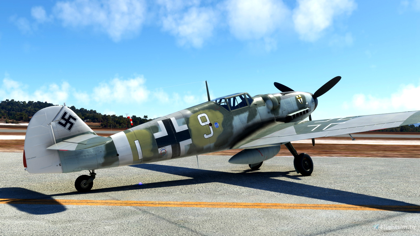 Messerschmitt Bf 109G-6/R6/Trop "Weiße 9" 7./ JG 27 for Microsoft Flight Simulator | MSFS