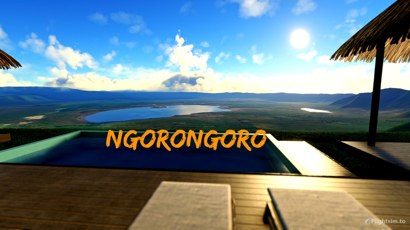 Ngorongoro-Animals + Airstrip HTNV for Microsoft Flight Simulator | MSFS
