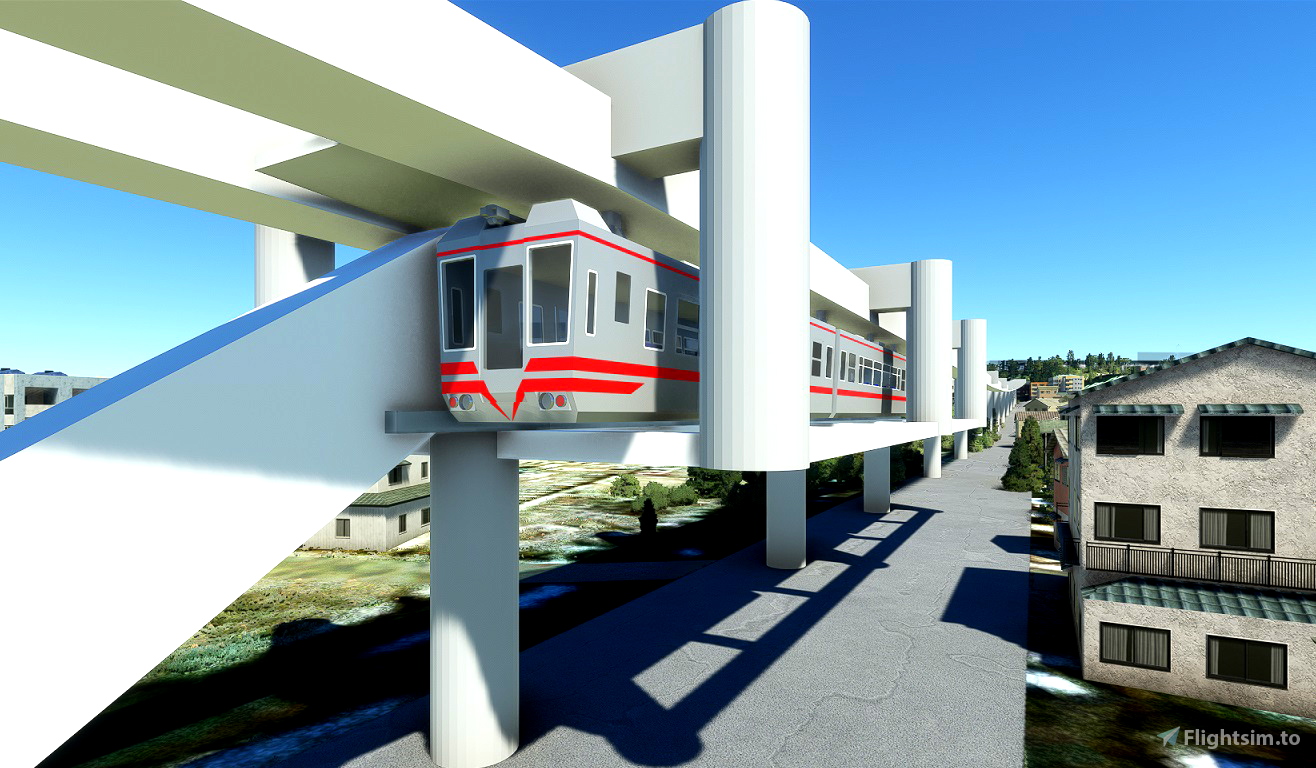 Ofuna airport & landscape with railroad ～ Enoshima Electric Railway ...