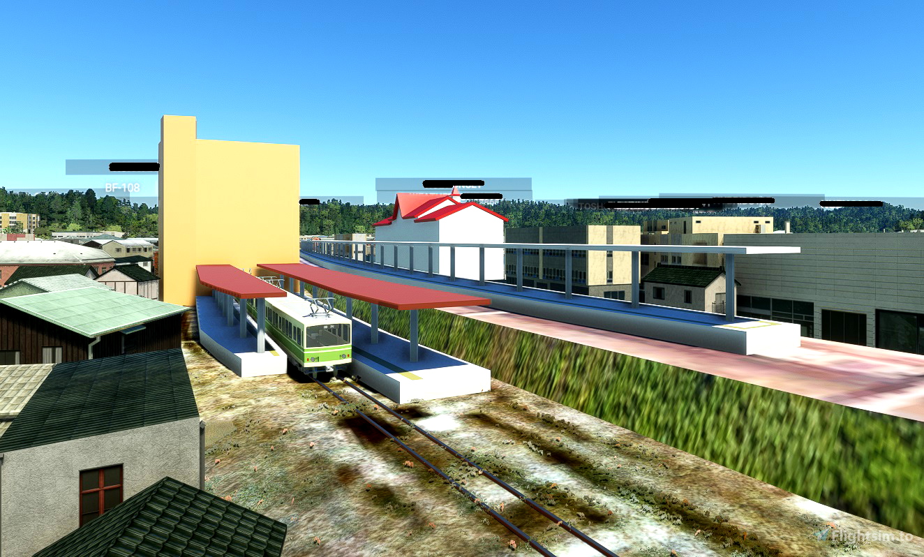 Ofuna airport & landscape with railroad ～ Enoshima Electric Railway ...