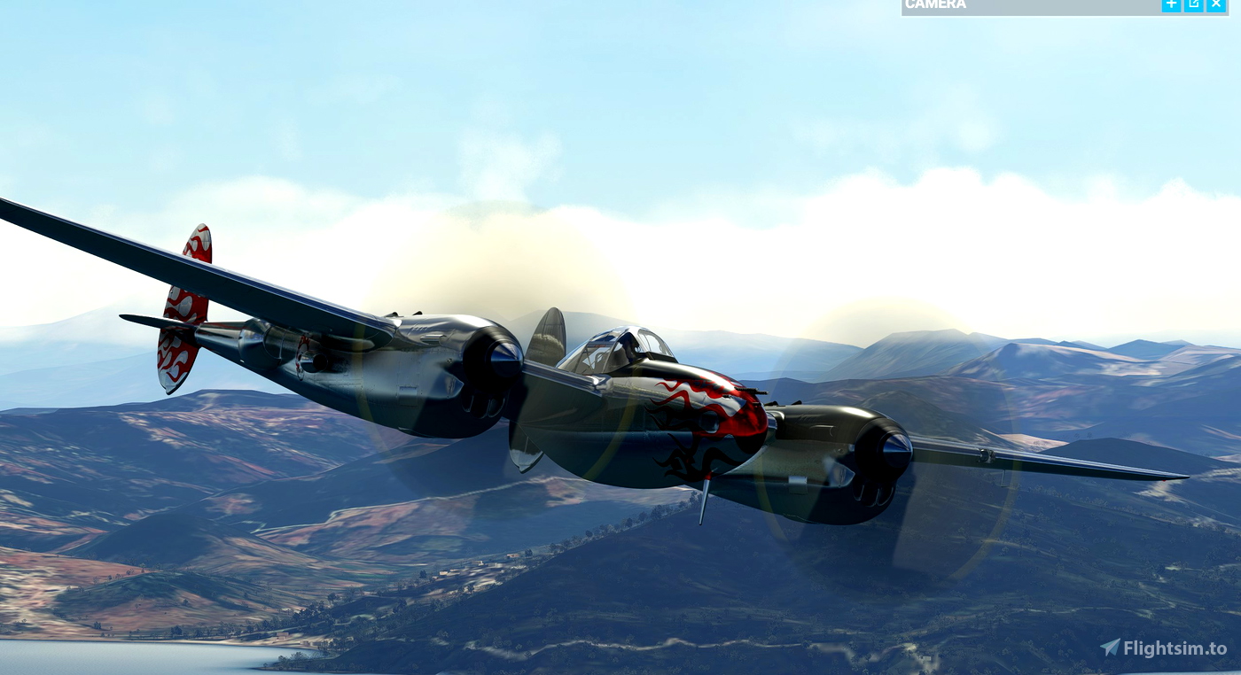 P-38 Lightning livery 'Flames' for Microsoft Flight Simulator | MSFS