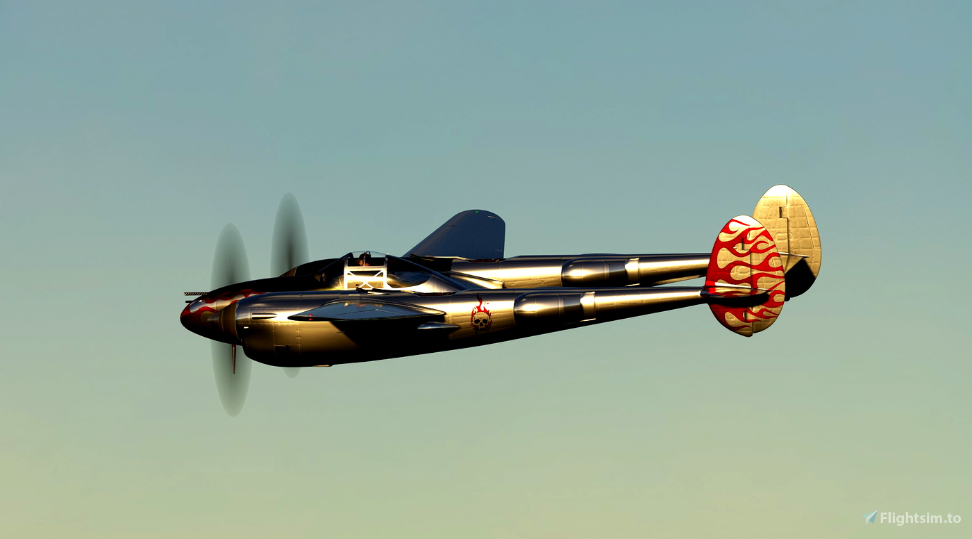 P-38 Lightning livery 'Flames' for Microsoft Flight Simulator | MSFS