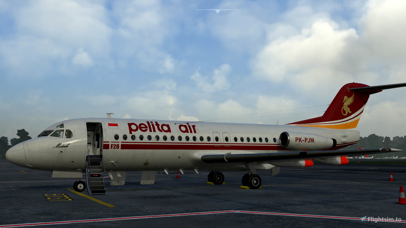 Pelita Air Service F28-4000 PK-PJM for Microsoft Flight Simulator | MSFS