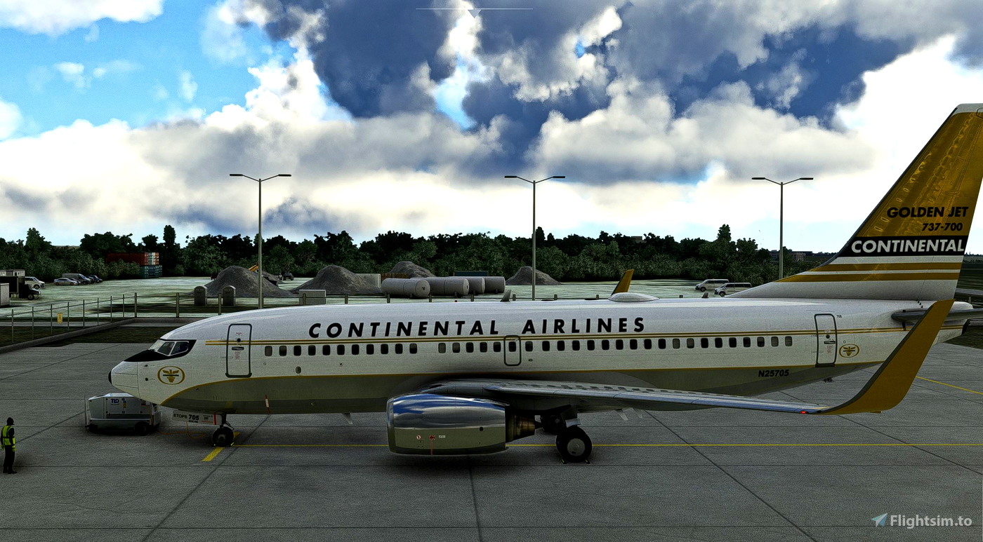 PMDG 737-700 Continental Airlines - Golden Jet Livery - N25705 for ...