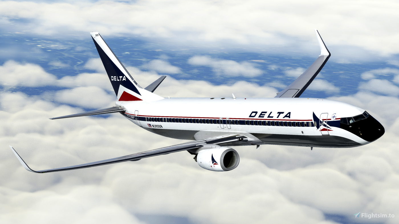 PMDG 737-800 Delta Airlines N395DN (Retro livery) for Microsoft Flight ...
