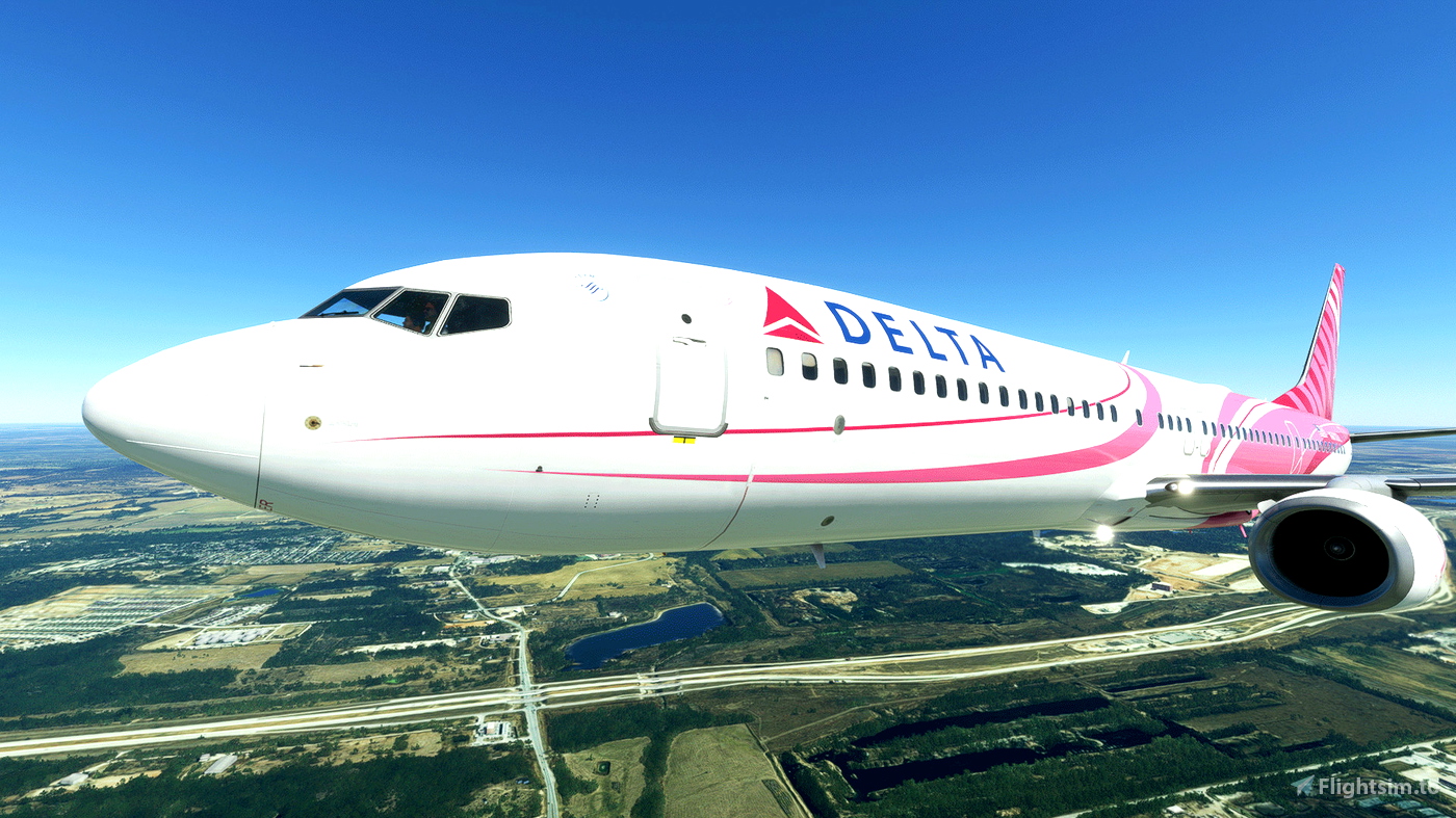 PMDG 737-900 ER w/ cabin Delta Air Lines - BCRF - Breast Cancer ...