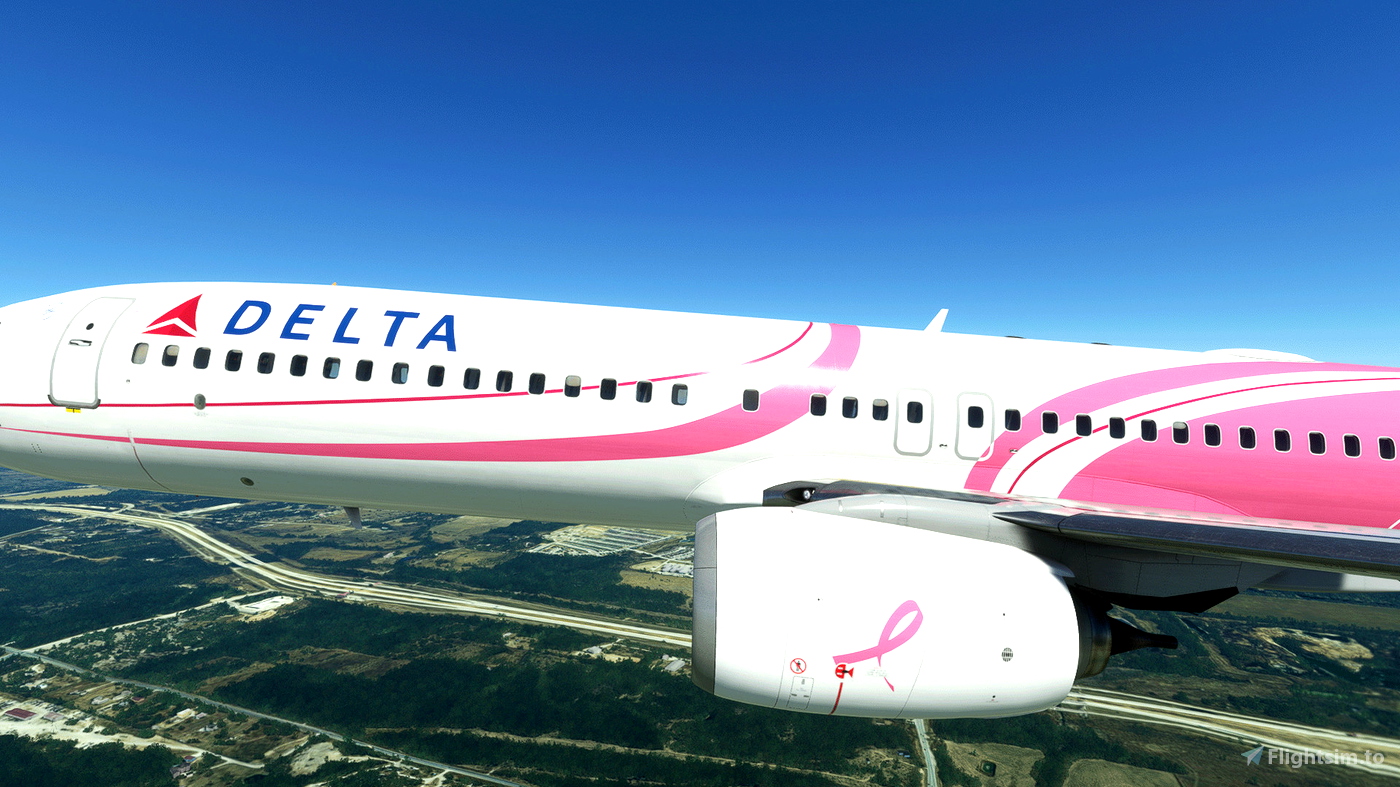 PMDG 737-900 ER w/ cabin Delta Air Lines - BCRF - Breast Cancer ...