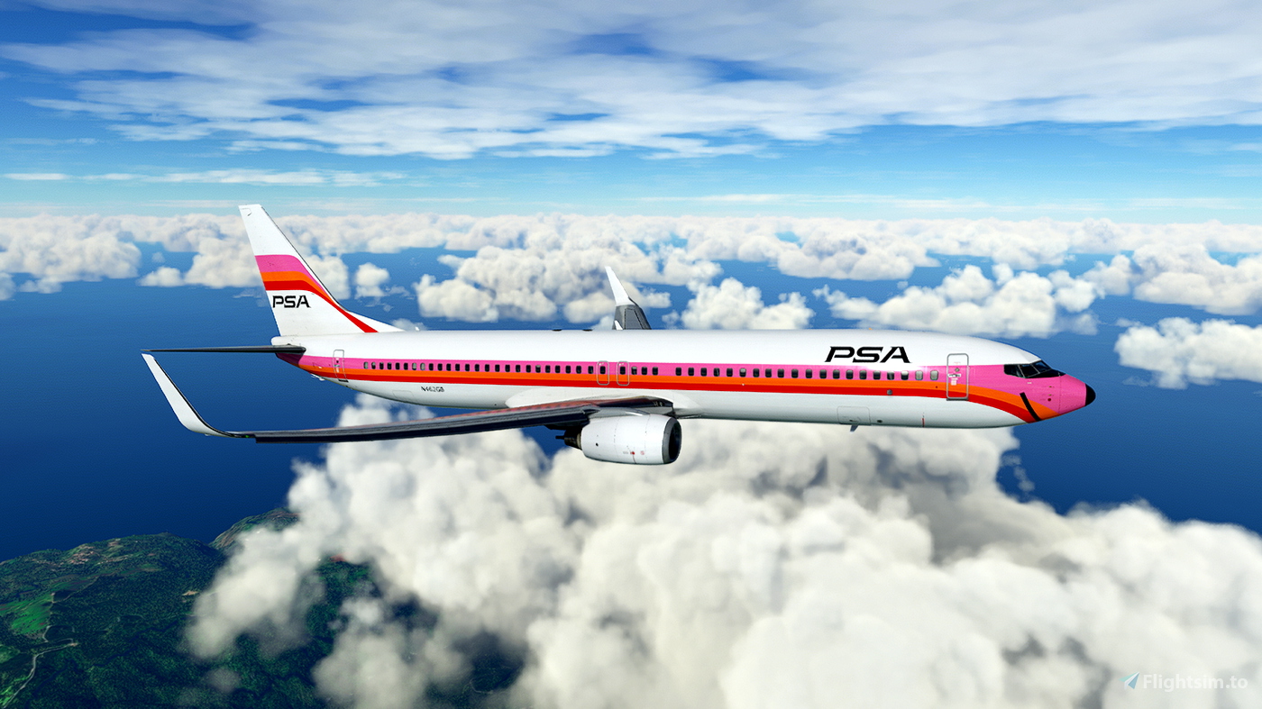 PMDG 737-900 PSA - Pacific Southwest Airlines N462GB RETRO 70s for ...